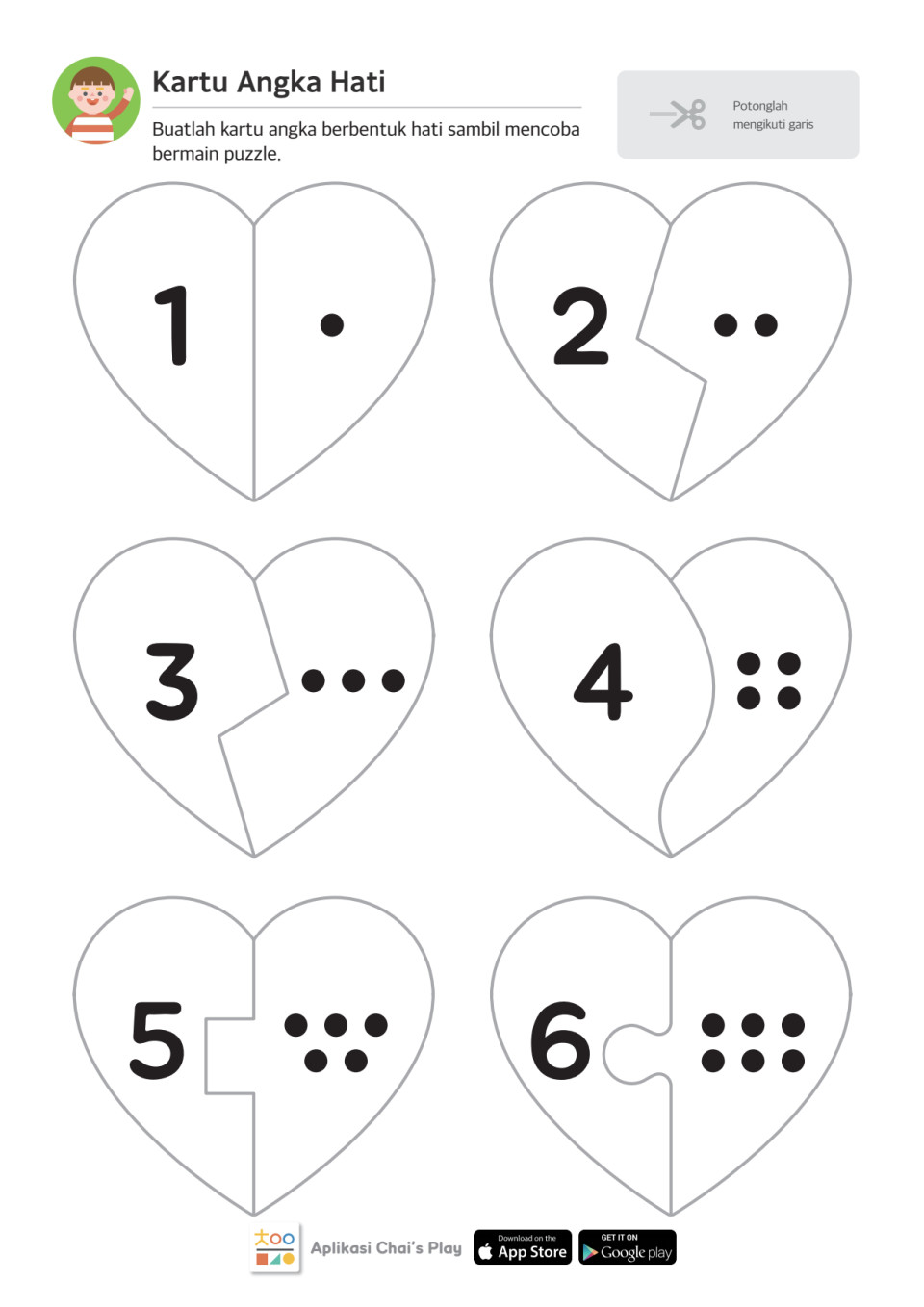 Kartu Angka Hati | Chai's Play