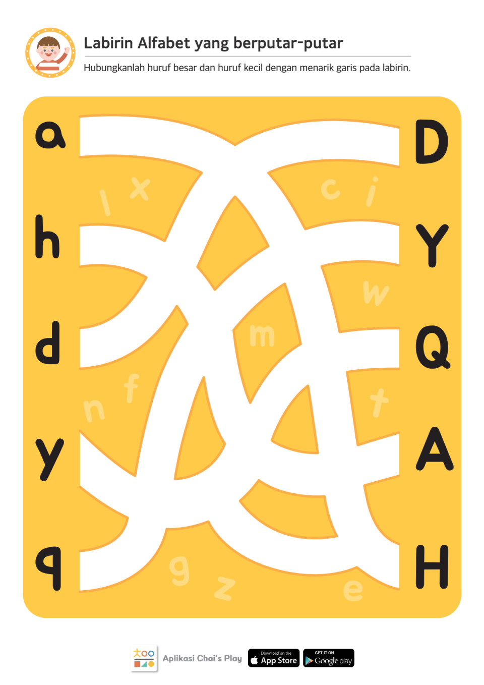 Labirin Alfabet yang berputar-putar | Chai's Play