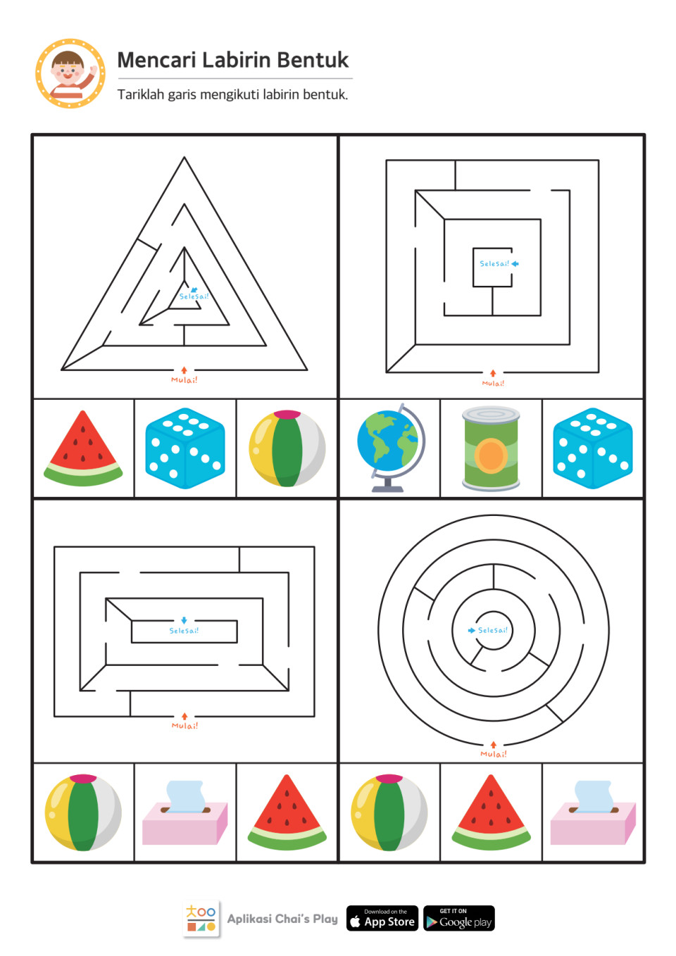 Mencari Labirin Bentuk | Chai's Play